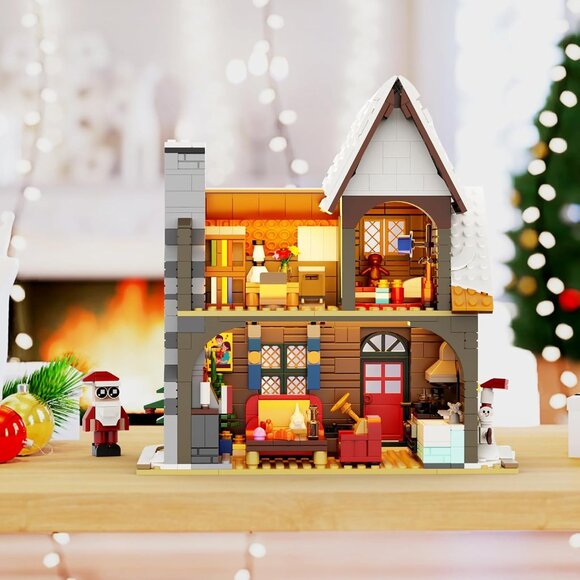 Toys | Christmas Winter Snow House Building Set With Led Lights Xmas ...